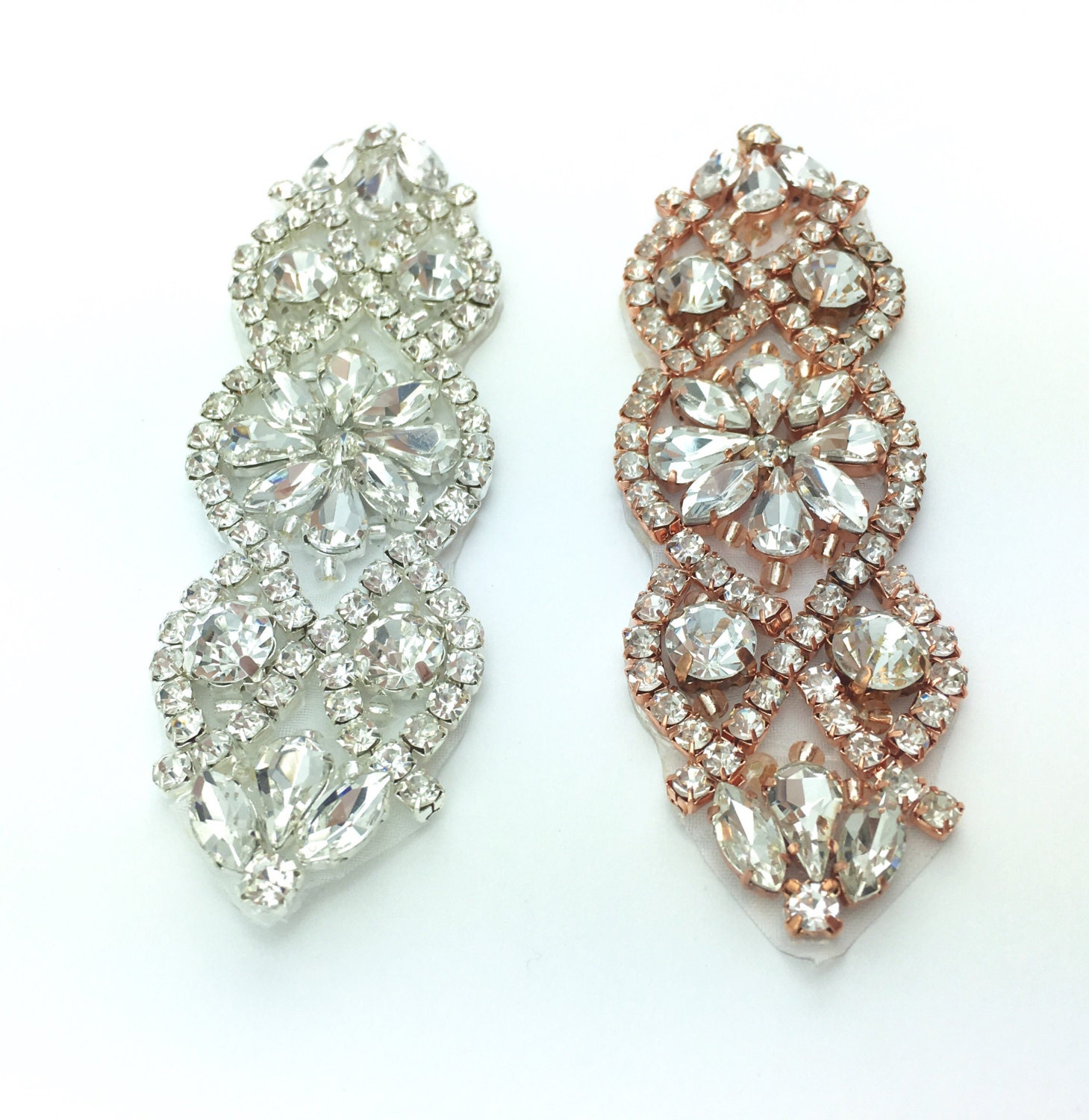 4 Small Crystal Rose Gold Rhinestone Applique DIY Baby - Etsy