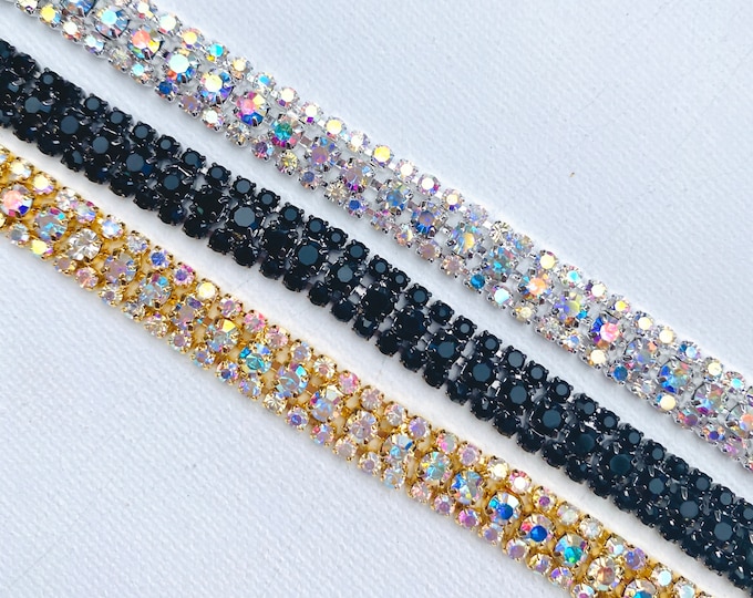 Crystal Rhinestone Trim by the Yard Wholesale Bridal Trim Thin Crystal ...