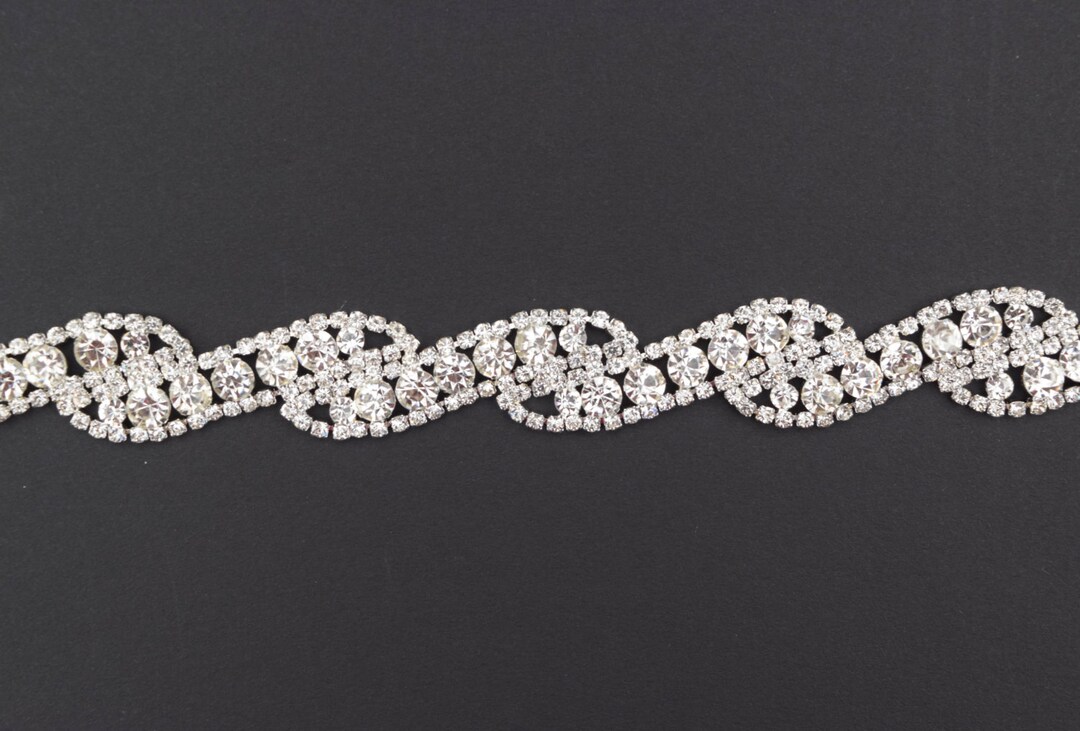Crystal Rhinestone Trim by the Yard - Wholesale Bridal Trim - Thin ...