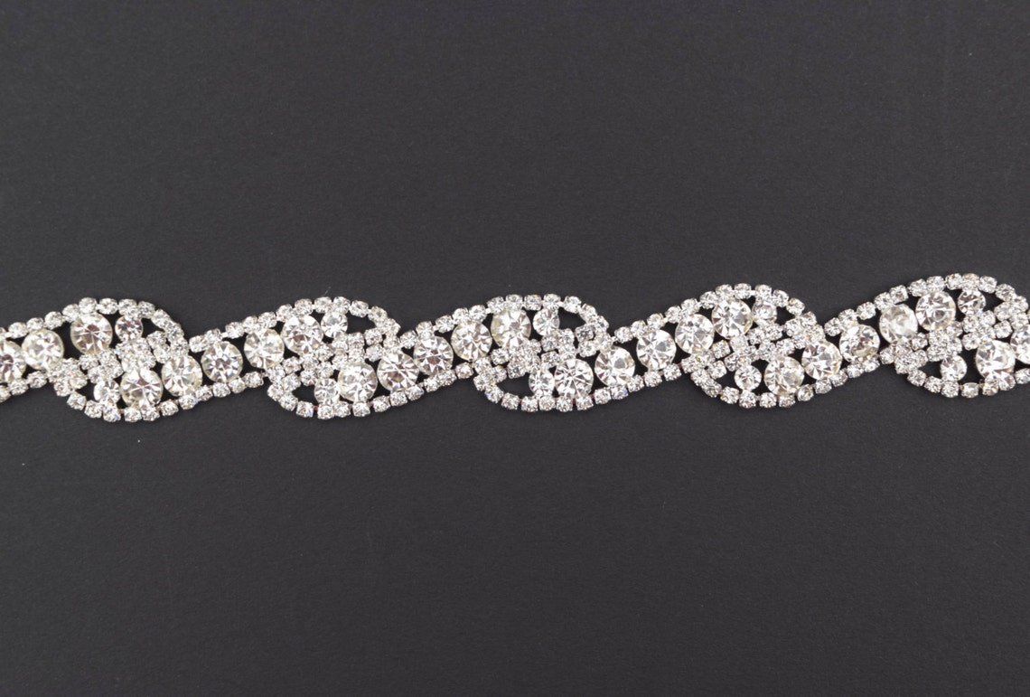 Gold Crystal Rhinestone Trim by the Yard - Wholesale Gold Bridal Trim ...