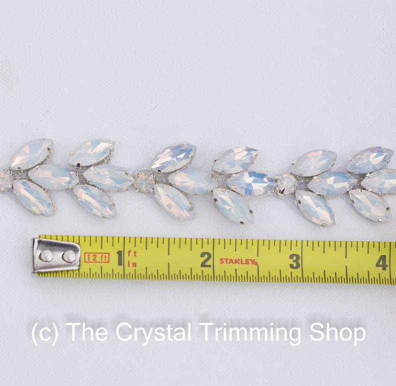 Opal Leaf Rhinestone Trim by the Yard Bridal Applique - Etsy