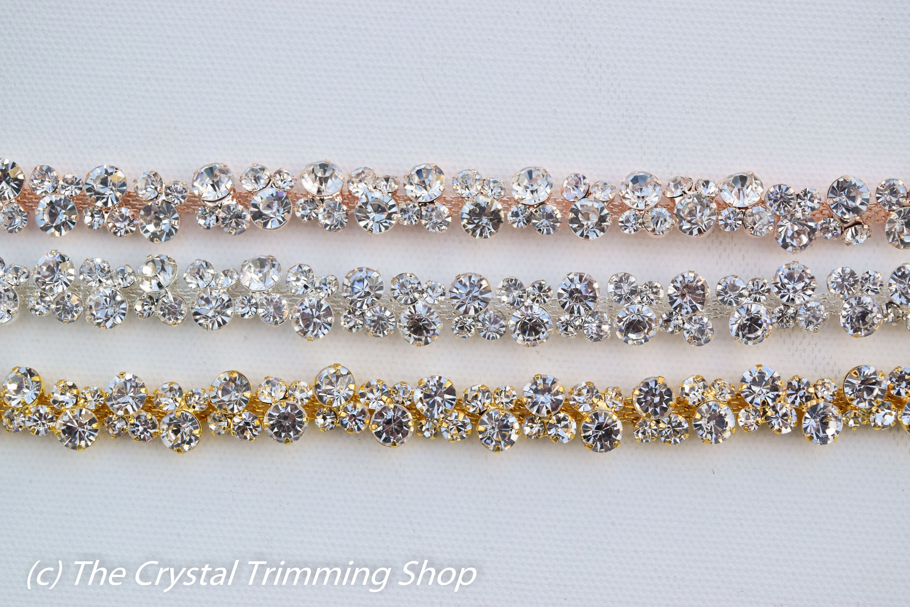 Thin Rhinestone Trim by the Yard wholesale Silver Bridal - Etsy