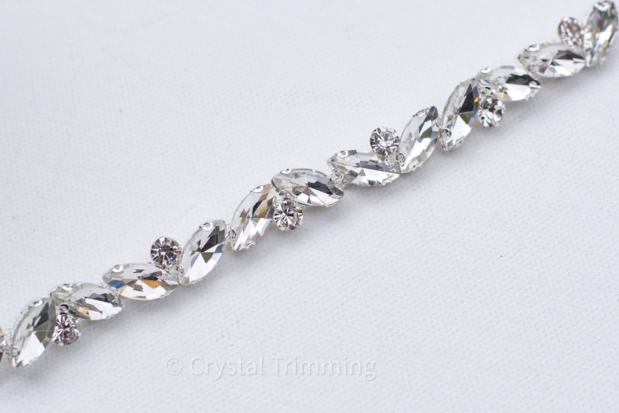 Silver Thin Rhinestone Trim by the Yard Wholesale Bridal | Etsy