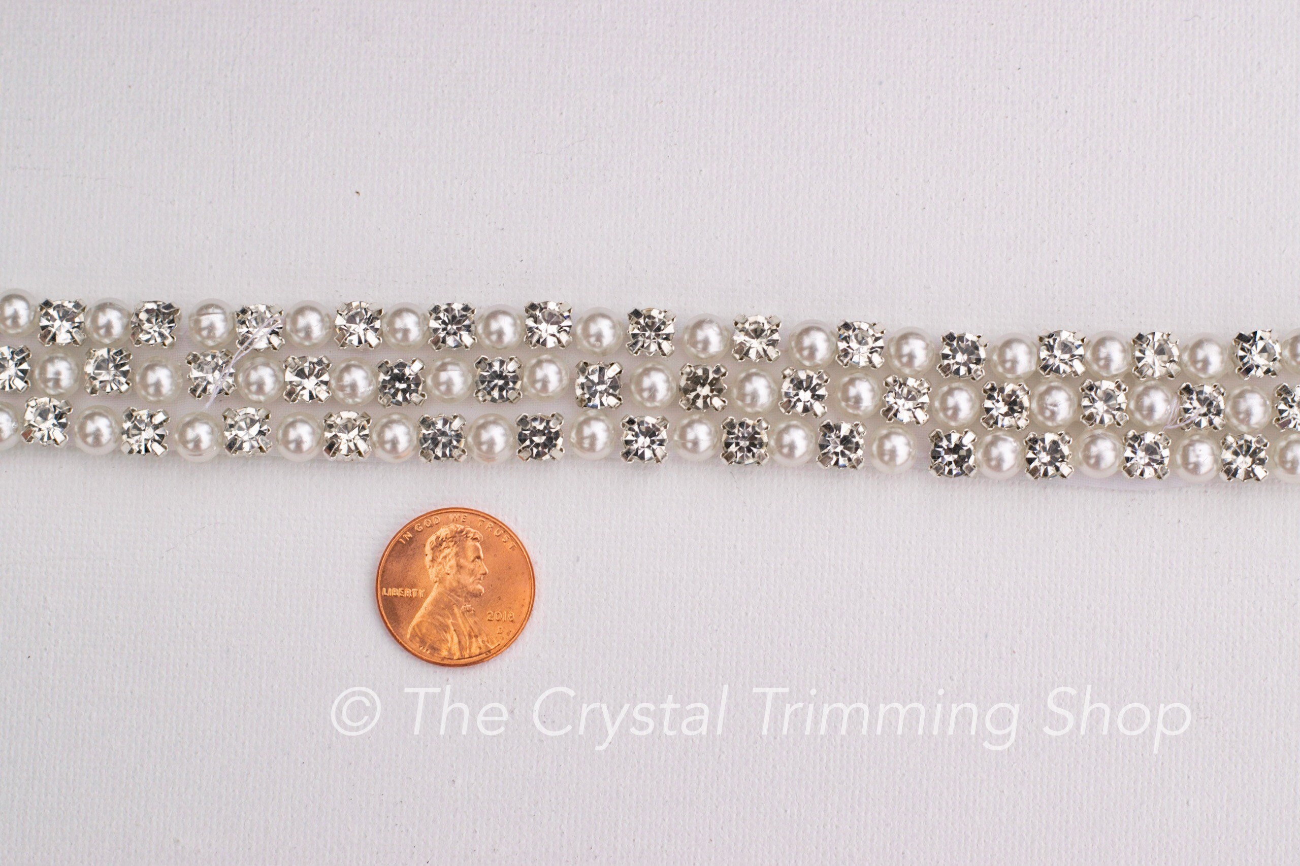 Crystal Rhinestone and Pearl Trim by the Yard - Wholesale Bridal Trim ...