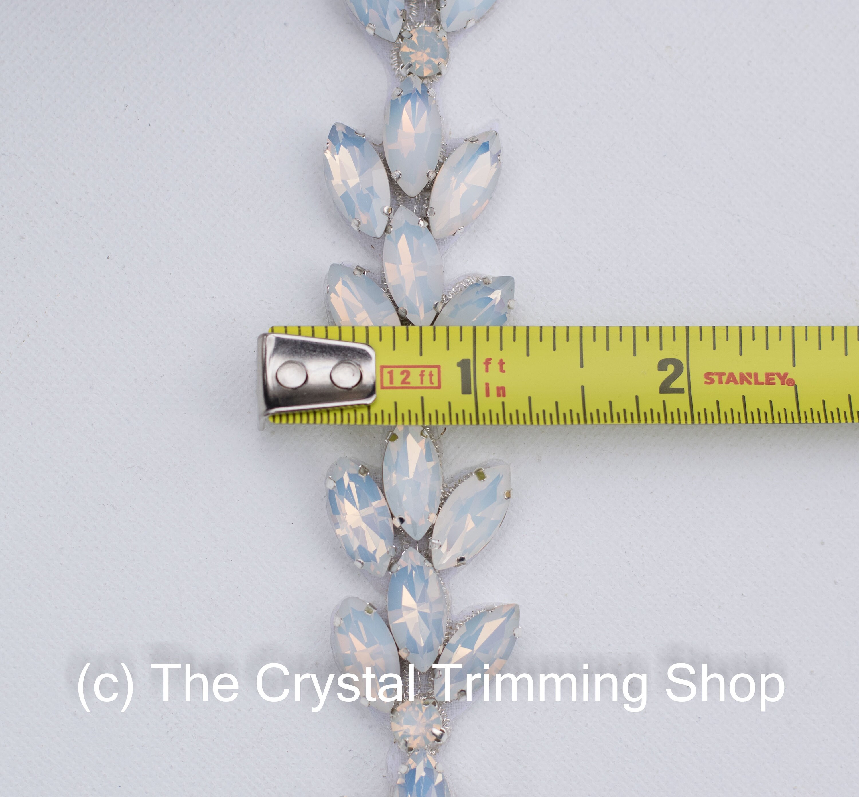 Opal Leaf Rhinestone Trim by the Yard Bridal Applique - Etsy