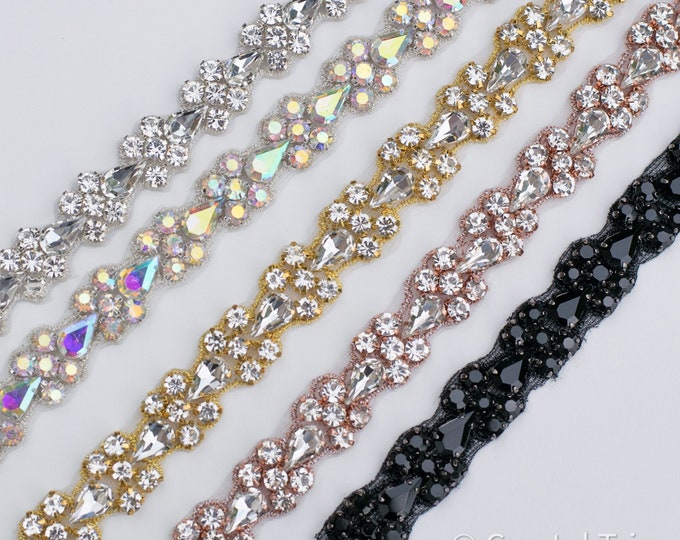 Rhinestone Trim by the Yard Wholesale Bridal Trim-bridal Belt Thin ...