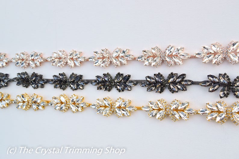 Gold Crystal Rhinestone Trim by the Yard - Wholesale Bridal Trim - Thin ...