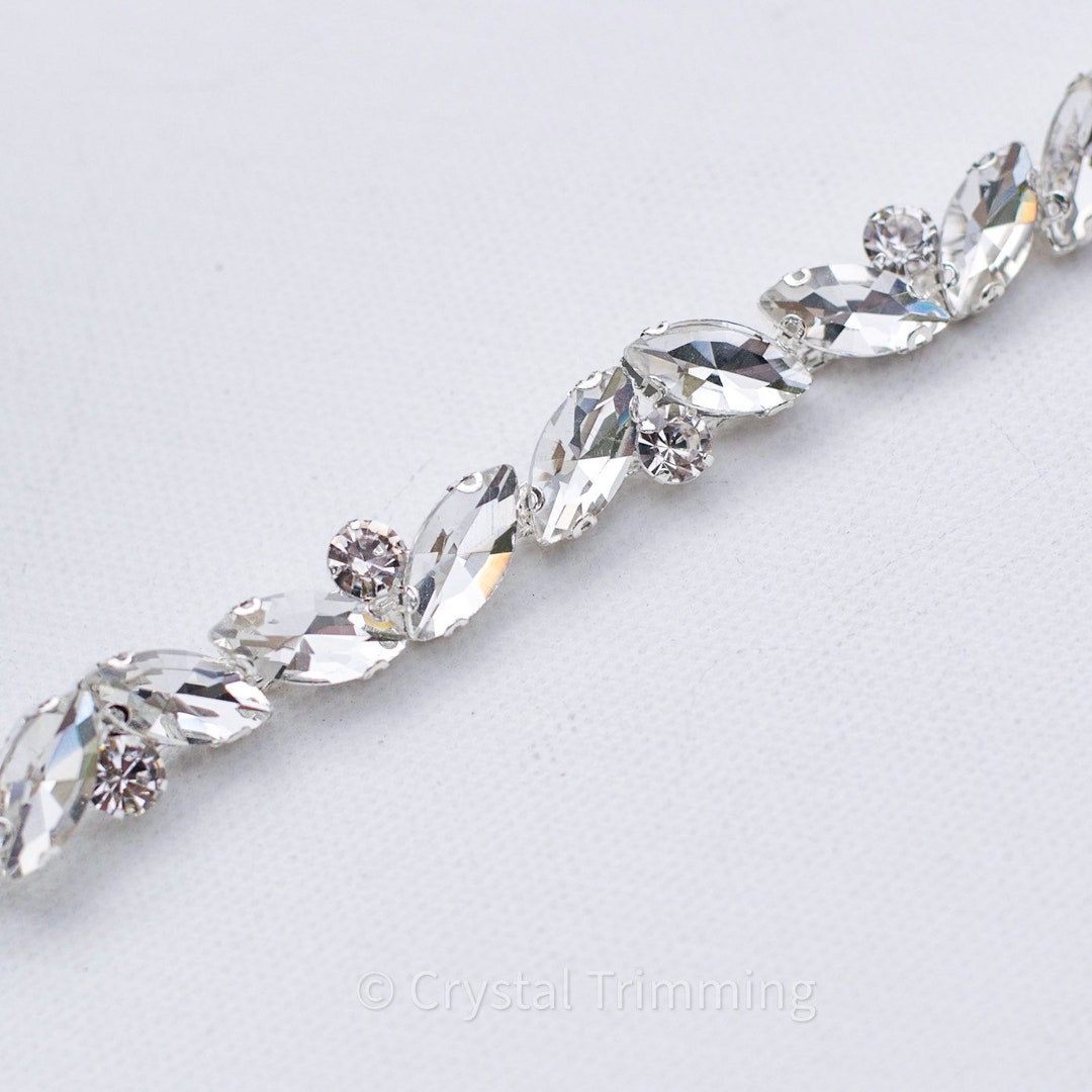 Silver Thin Rhinestone Trim by the Yard - Wholesale Bridal Trim -thin ...