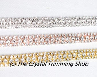 Crystal Rhinestone Trim by the Yard Wholesale Bridal Trim Thin Crystal ...