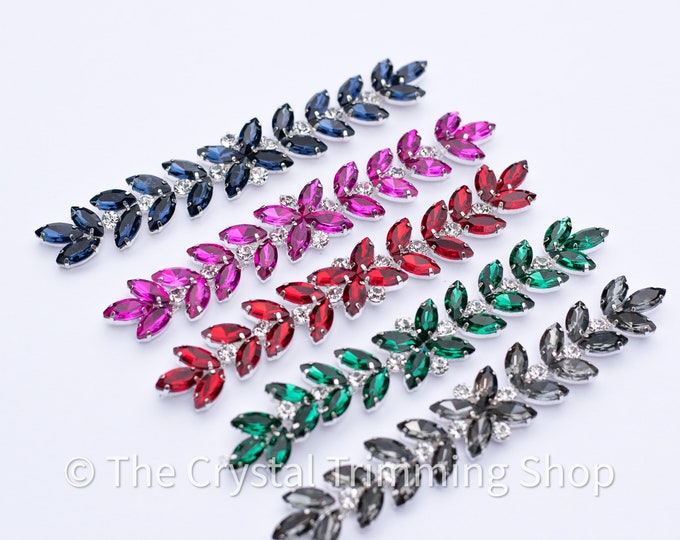 Opal Leaf Rhinestone Trim by the Yard Bridal Applique - Etsy