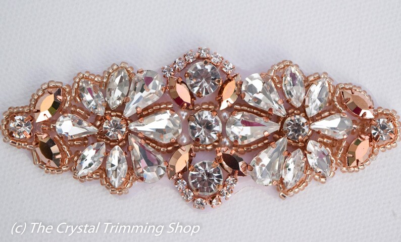 4 Small Crystal Rose Gold Rhinestone Applique DIY Baby - Etsy