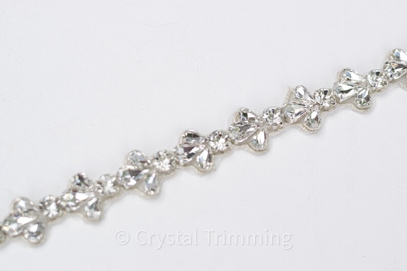 Crystal Rhinestone Trim by the Yard Leaf Vine Design- Wholesale Bridal ...