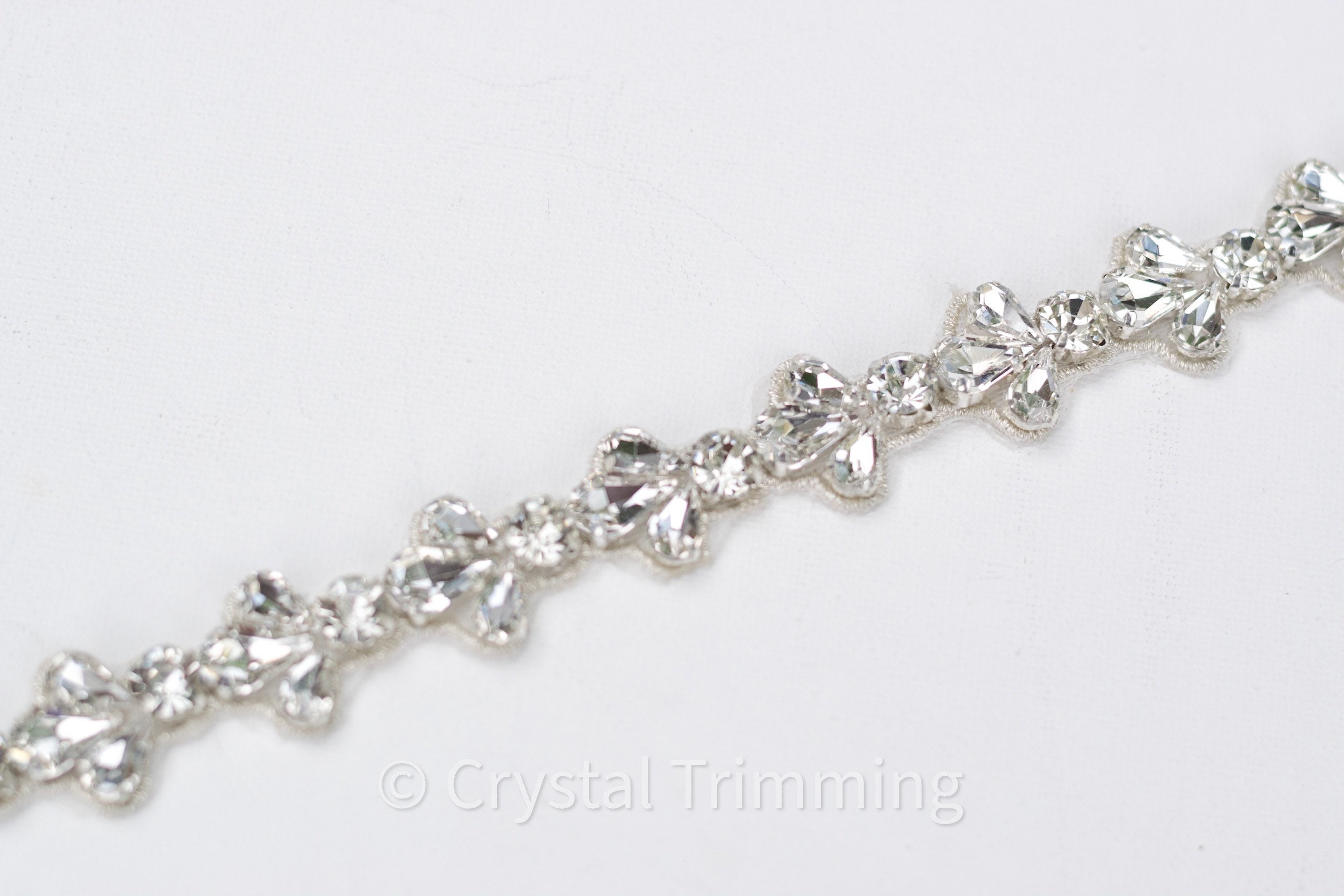 Crystal Rhinestone Trim by the Yard Leaf Vine Design | Etsy