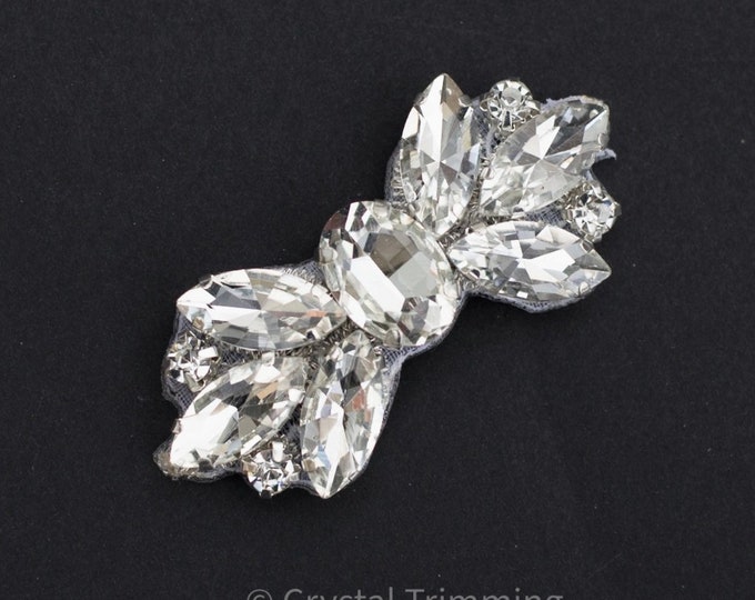 Opal Leaf Rhinestone Trim by the Yard Bridal Applique - Etsy