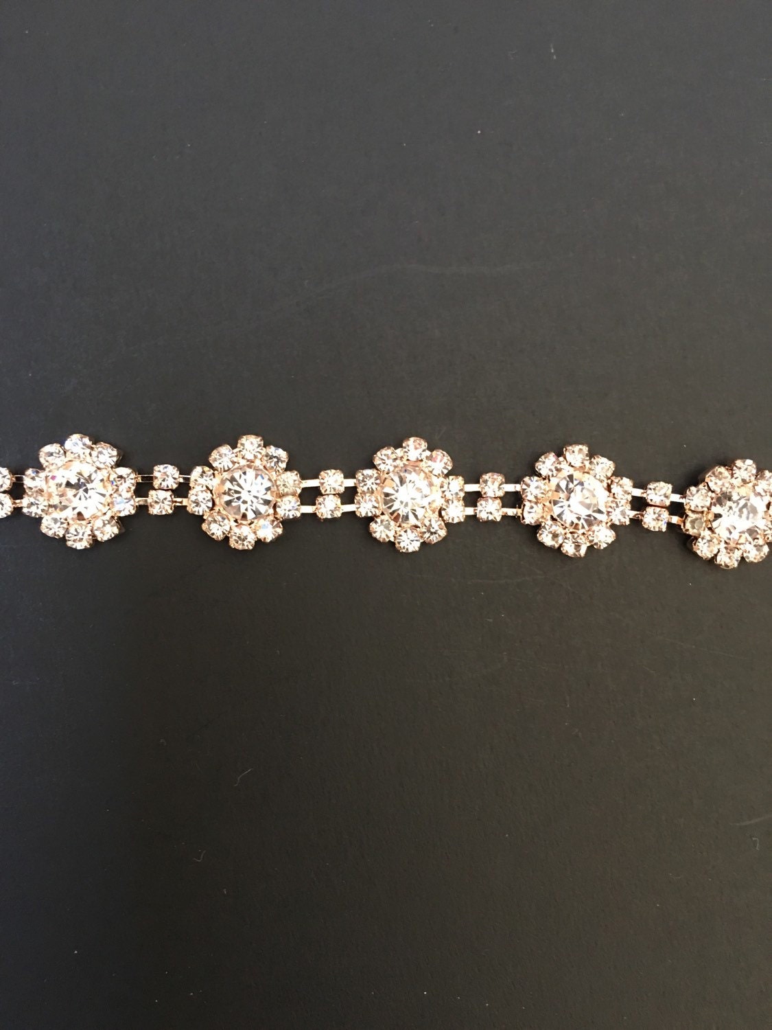 Rose Gold Rhinestone Trim by the Yard-wholesale Rose Gold - Etsy
