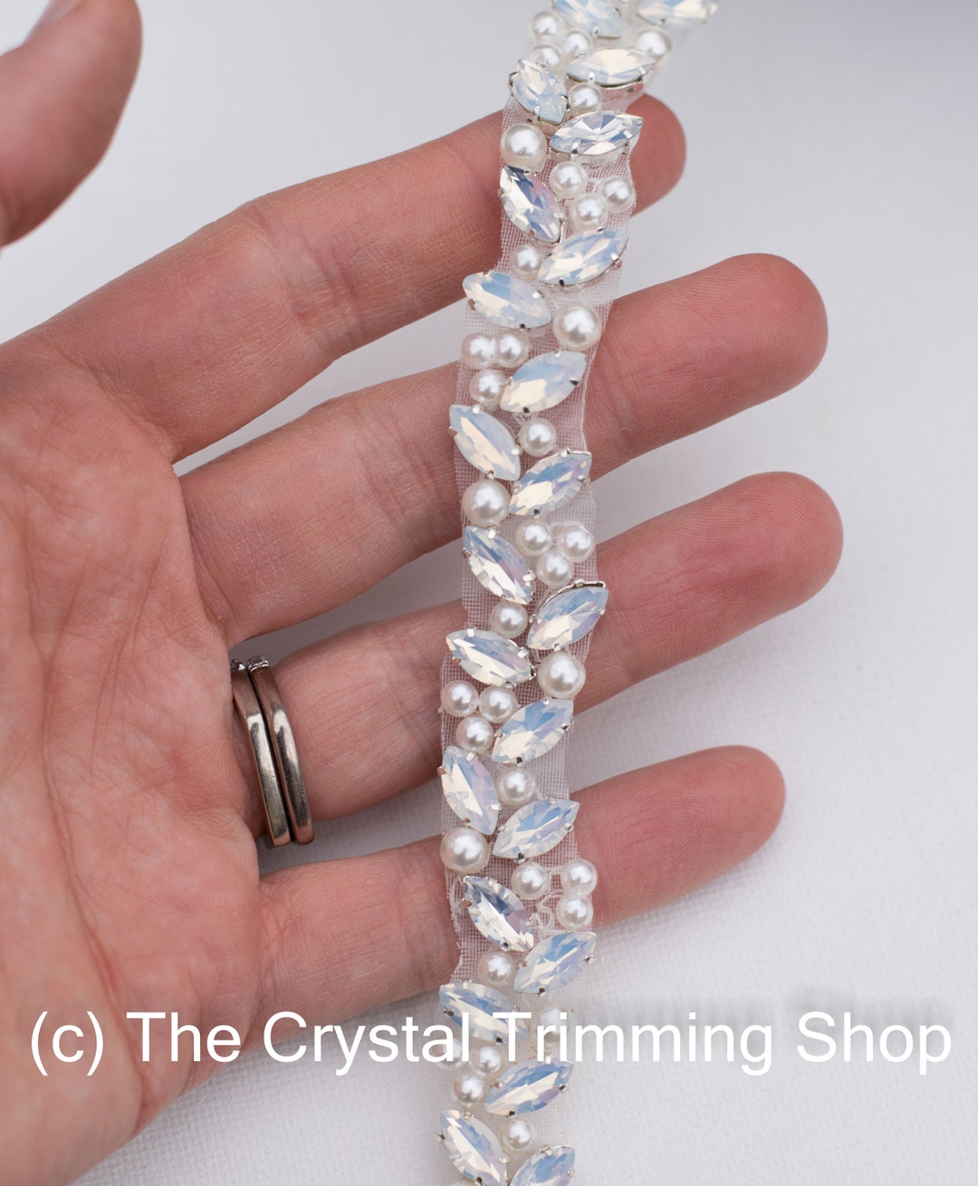 Opal and Pearl Rhinestone Trim by the Yard- Wholesale Bridal Trim ...