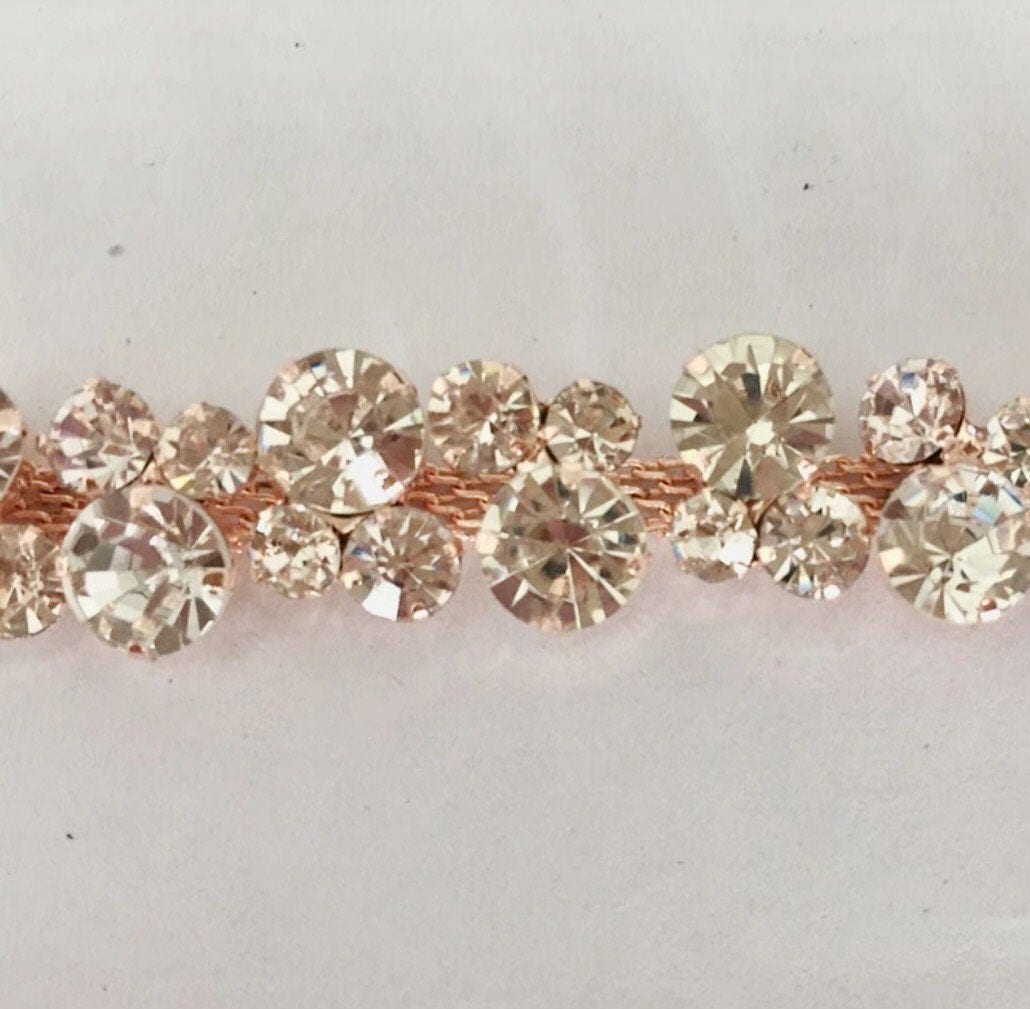 Gold Crystal Rhinestone Trim by the Yard Wholesale Gold | Etsy