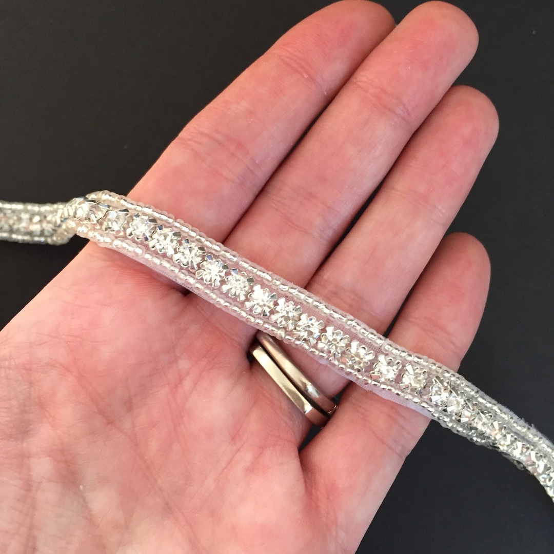 Crystal Rhinestone Trim by the Yard - Wholesale Bridal Trim - Thin ...