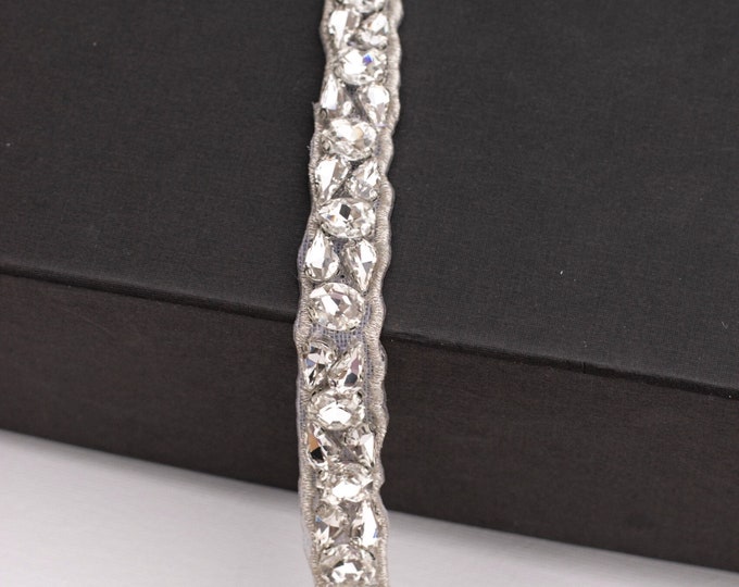 Opal Leaf Rhinestone Trim by the Yard Bridal Applique - Etsy