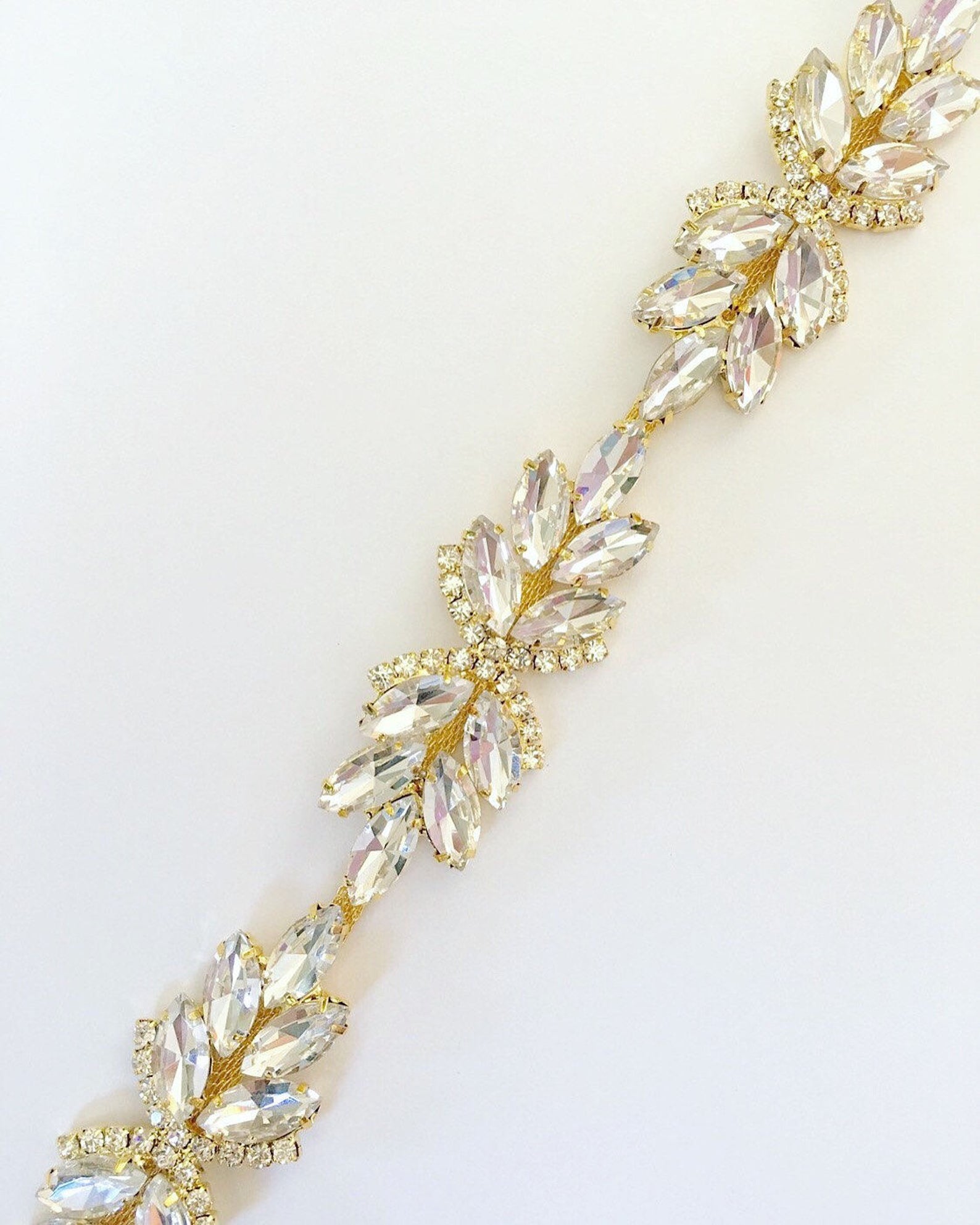 Gold Crystal Rhinestone Trim by the Yard Wholesale Bridal | Etsy