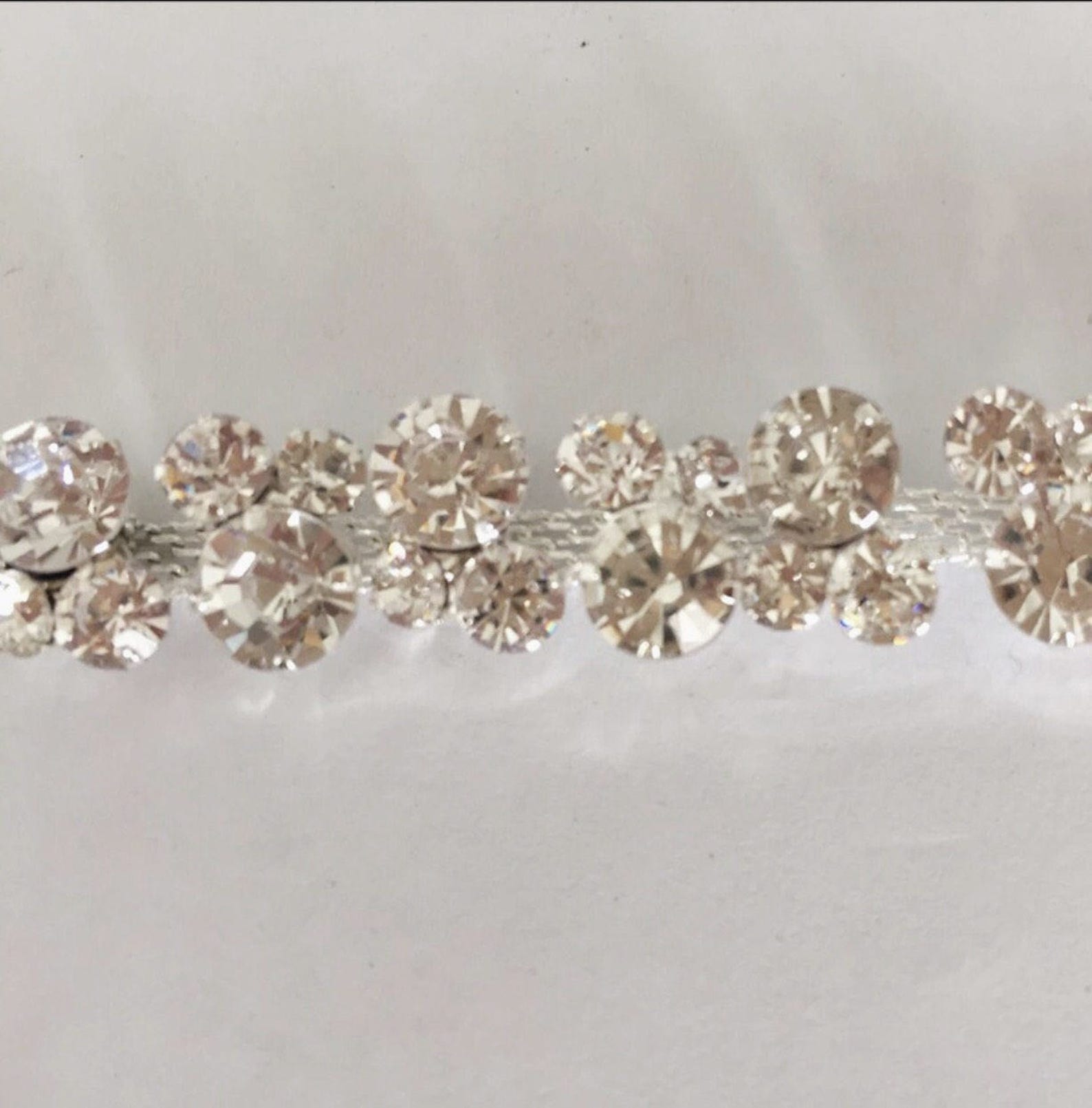 Gold Crystal Rhinestone Trim by the Yard- Wholesale Gold Bridal Trim ...