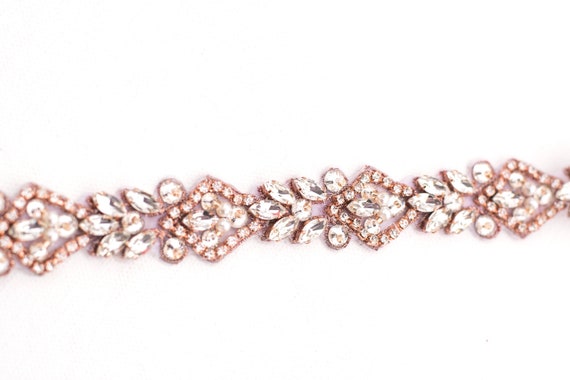 Rose Gold Rhinestone Trim by the Yard-wholesale Bridal Trim - Etsy