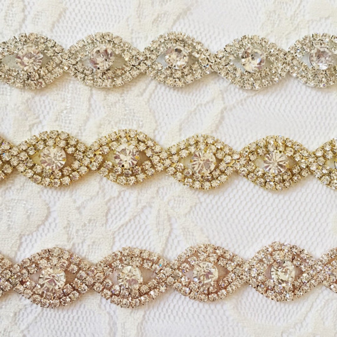 Crystal Rhinestone Trim by the Yard and Half Yard - Wholesale Bridal ...