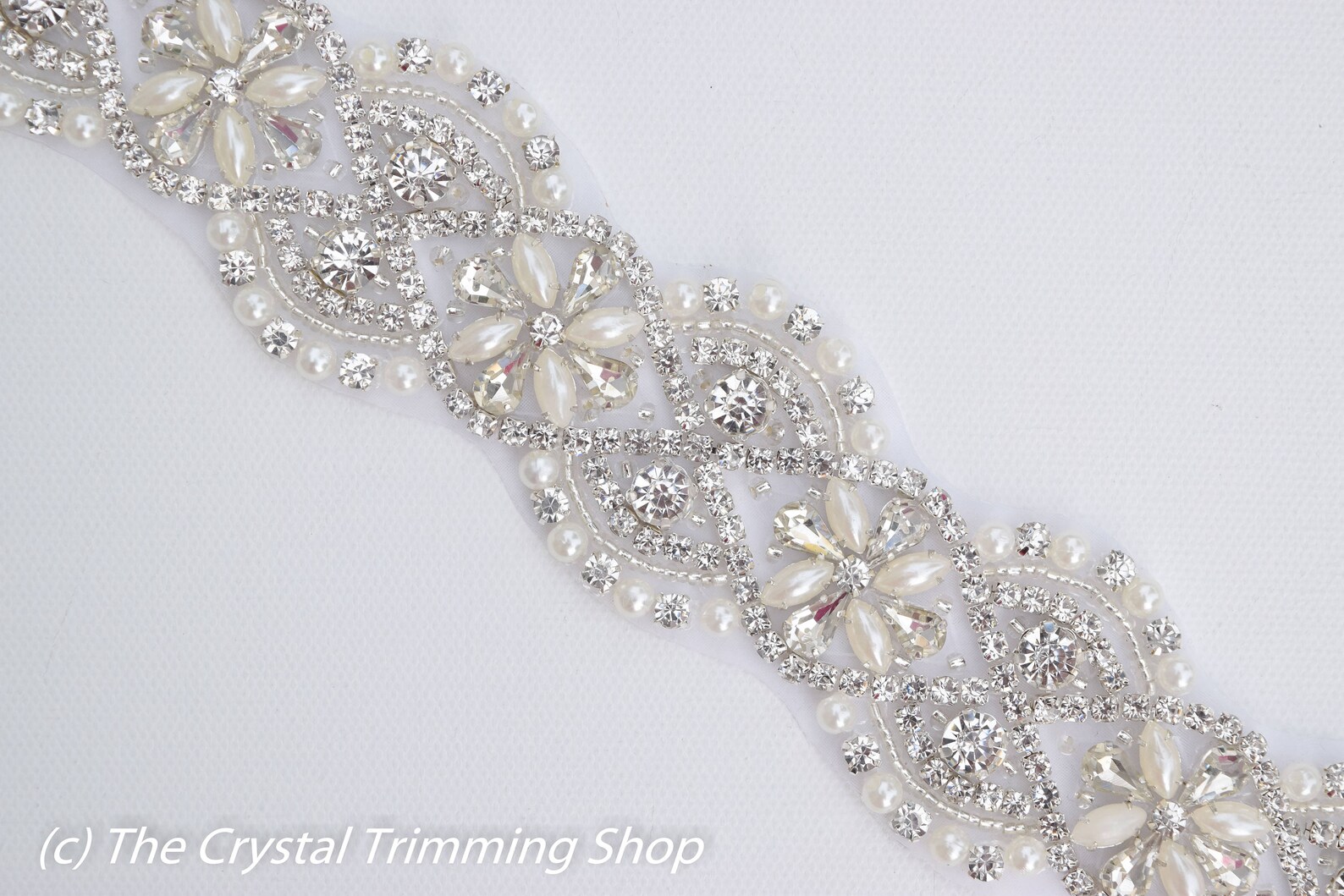 Crystal Rhinestone and Pearl Trim by the Yard -wholesale Bridal Trim ...