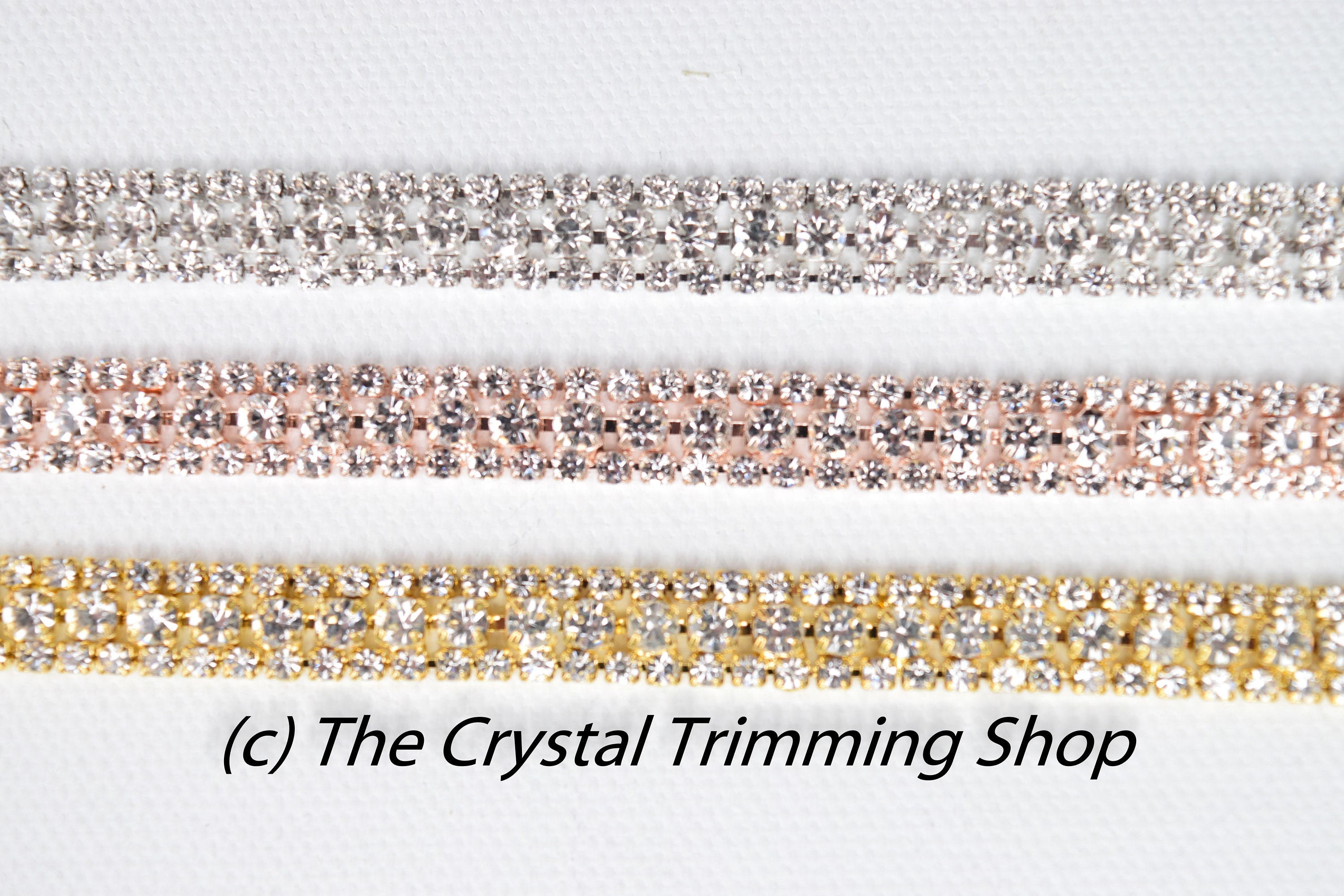 Crystal Rhinestone Trim by the Yard - Wholesale Metal Cupchain Bridal ...