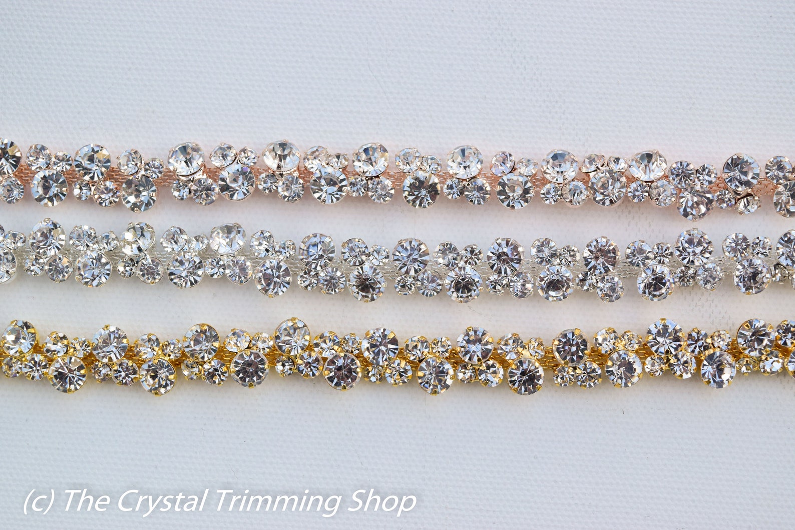 Gold Crystal Rhinestone Trim by the Yard Wholesale Gold | Etsy