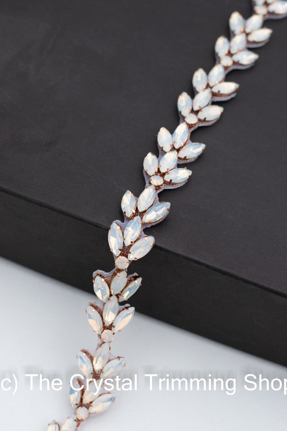 Opal Leaf Rhinestone Trim by the Yard Bridal Applique - Etsy