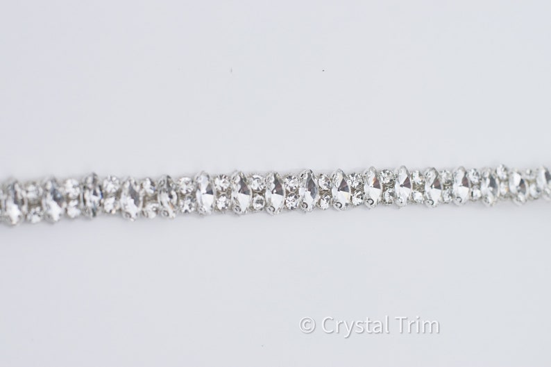 Rhinestone Trim Yard- Crystal Wedding Trimming Fabric- Rhinestone ...