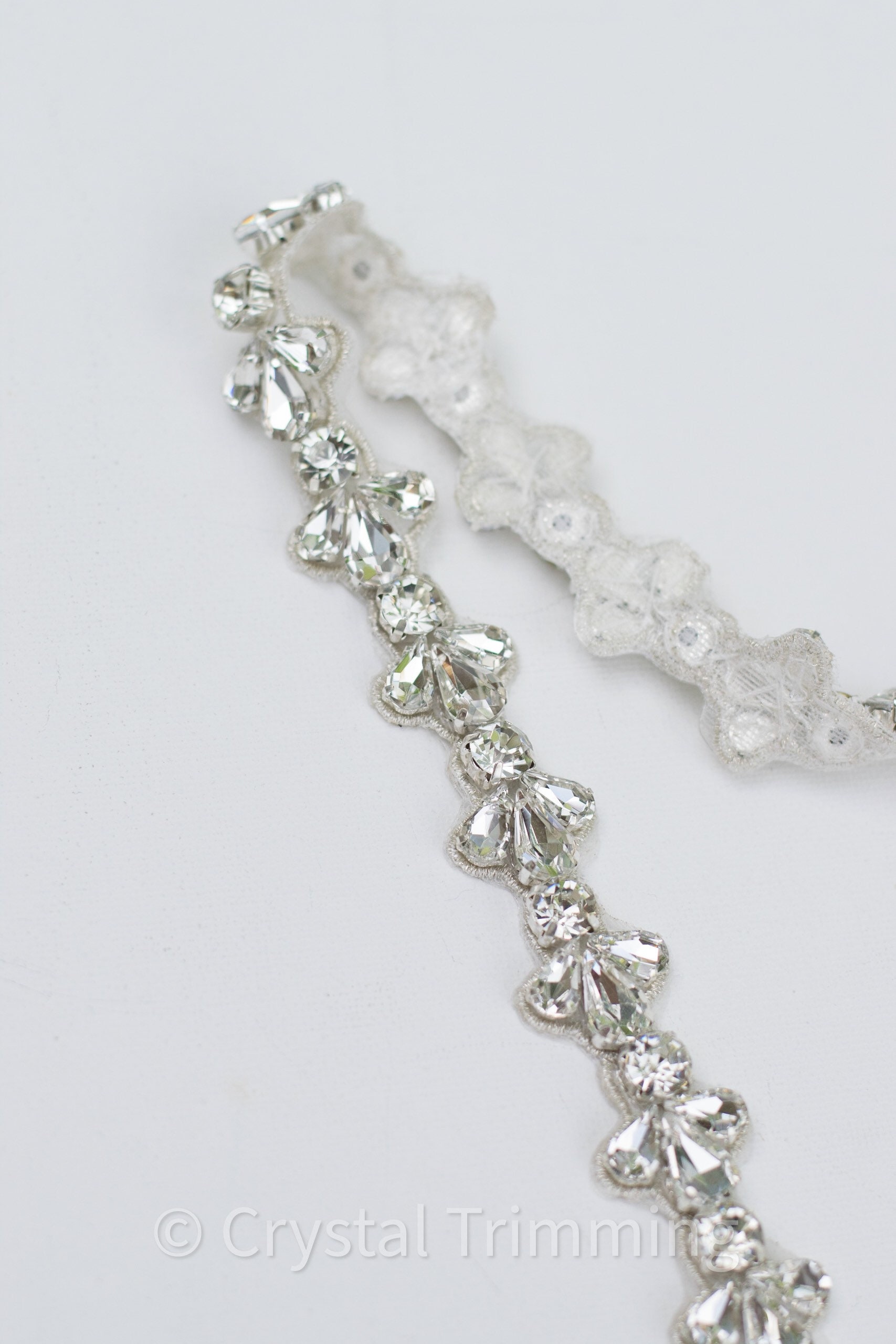 Crystal Rhinestone Trim by the Yard Leaf Vine Design | Etsy