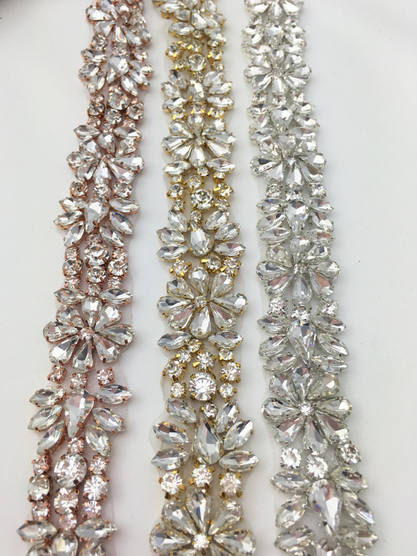 Crystal Rhinestone Trim by the Yard-wholesale Rose Gold Bridal - Etsy