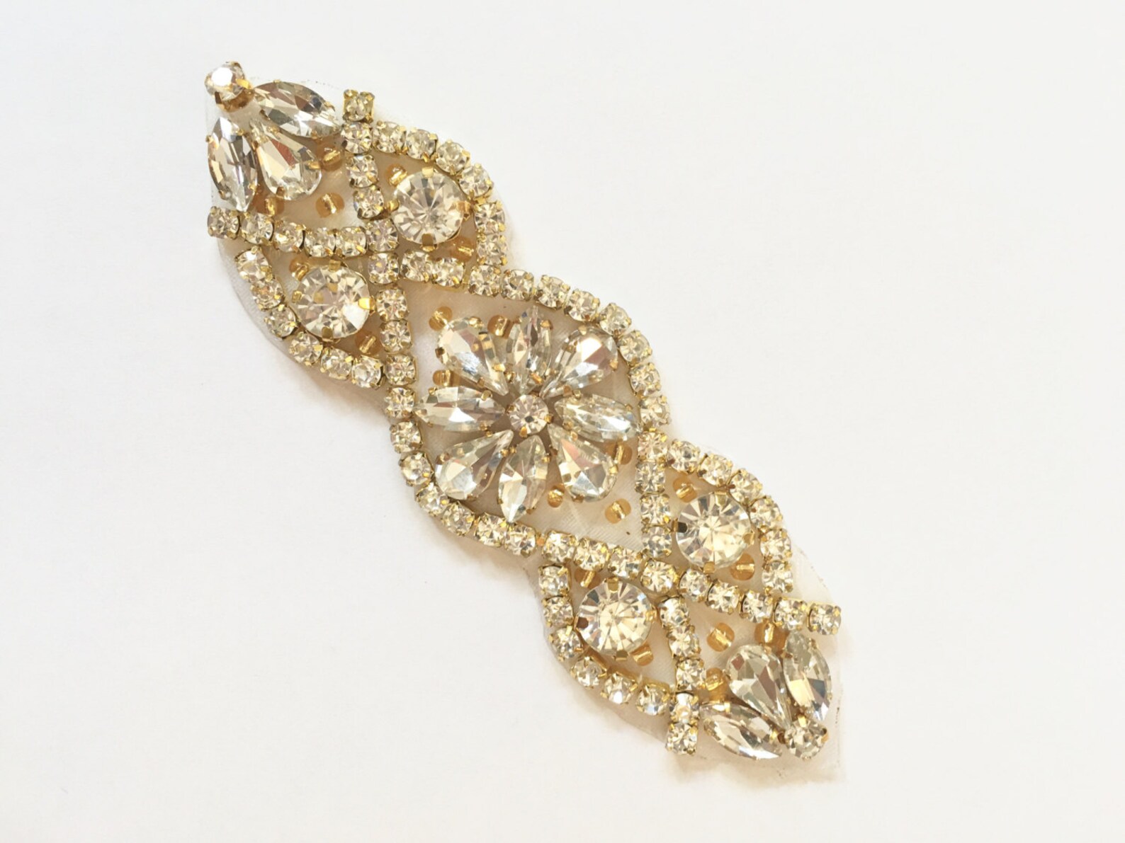 4 Small Crystal Gold Rhinestone Applique DIY Baby - Etsy