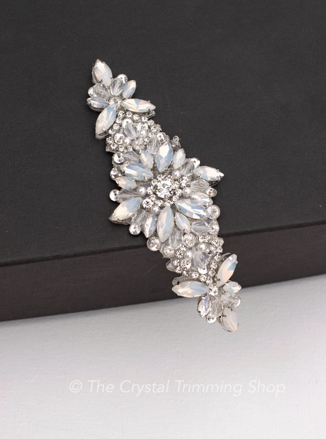 Rhinestone Applique- Beaded Crystal Applique Trim- Rhinestone Motif ...