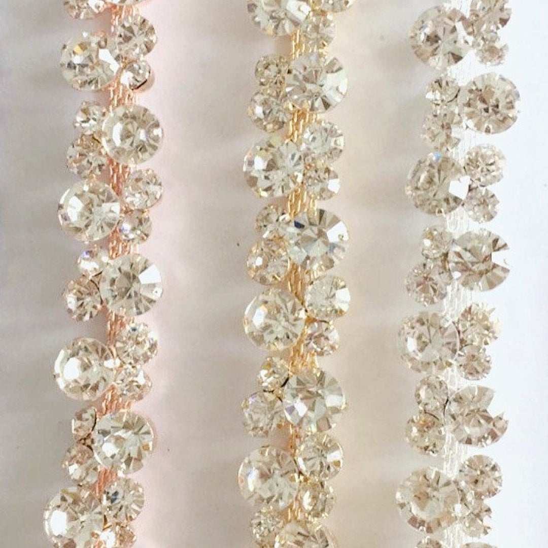 Gold Crystal Rhinestone Trim by the Yard Wholesale Gold Bridal Trim ...