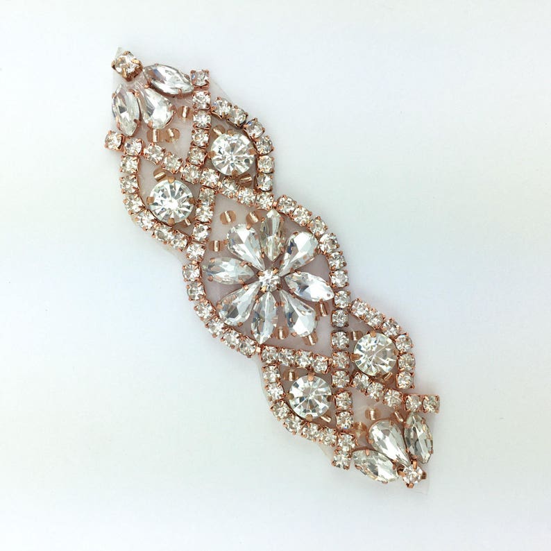 4 Small Crystal Rose Gold Rhinestone Applique DIY Baby - Etsy