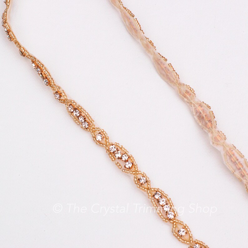 Rose Gold Rhinestone Trim by the Yard-wholesale Bridal Trim - Etsy India