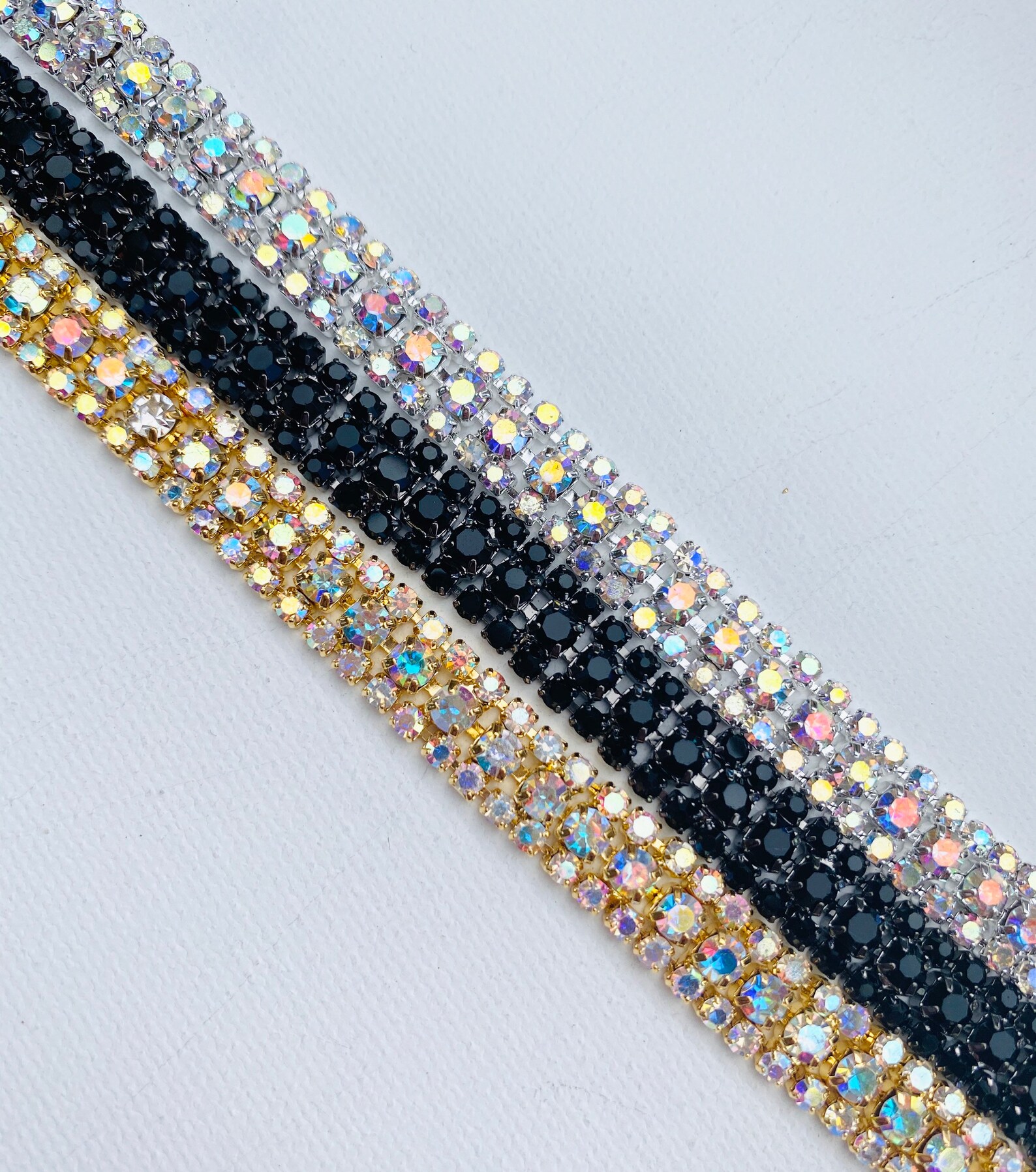 Crystal Rhinestone Trim by the Yard - Wholesale Bridal Trim - Thin ...