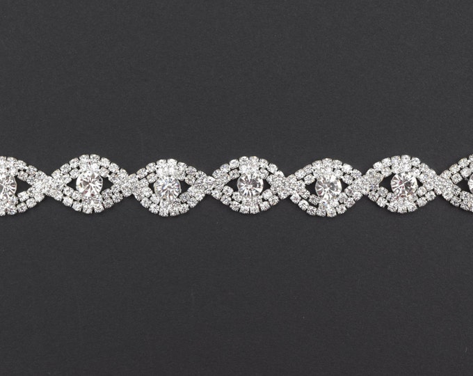Crystal Rhinestone Trim by the Yard Wholesale Bridal Trim Thin Crystal ...