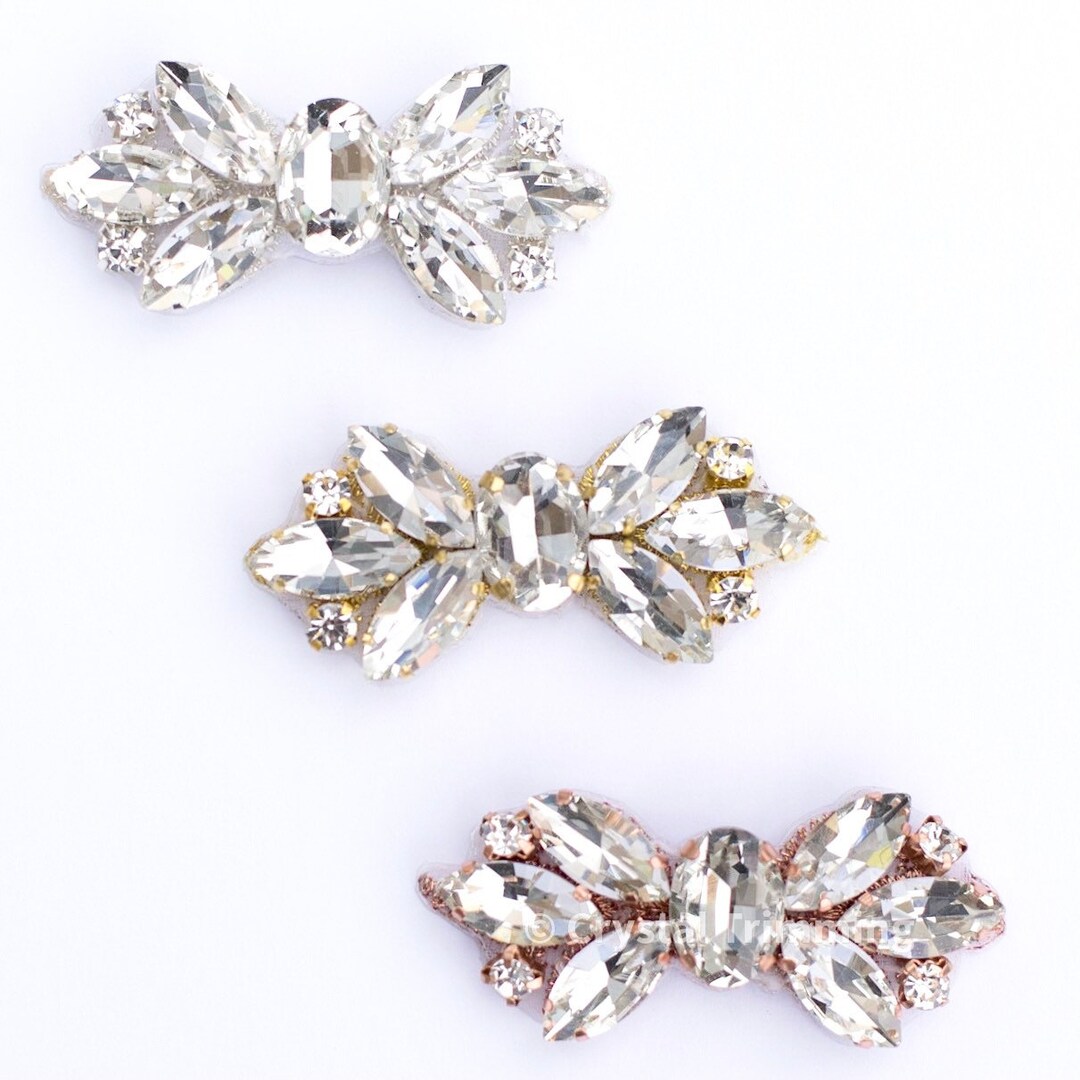 Crystal Rhinestone Applique- Bridal Appliqués- Small Crystal Motif ...