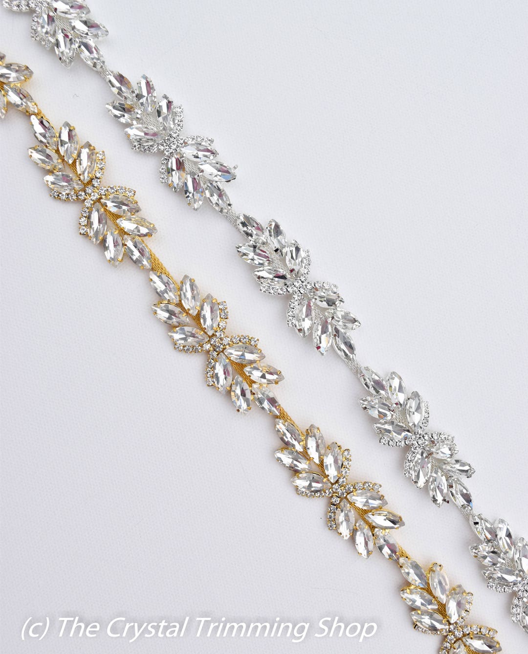 Gold Crystal Rhinestone Trim by the Yard - Wholesale Bridal Trim - Thin ...