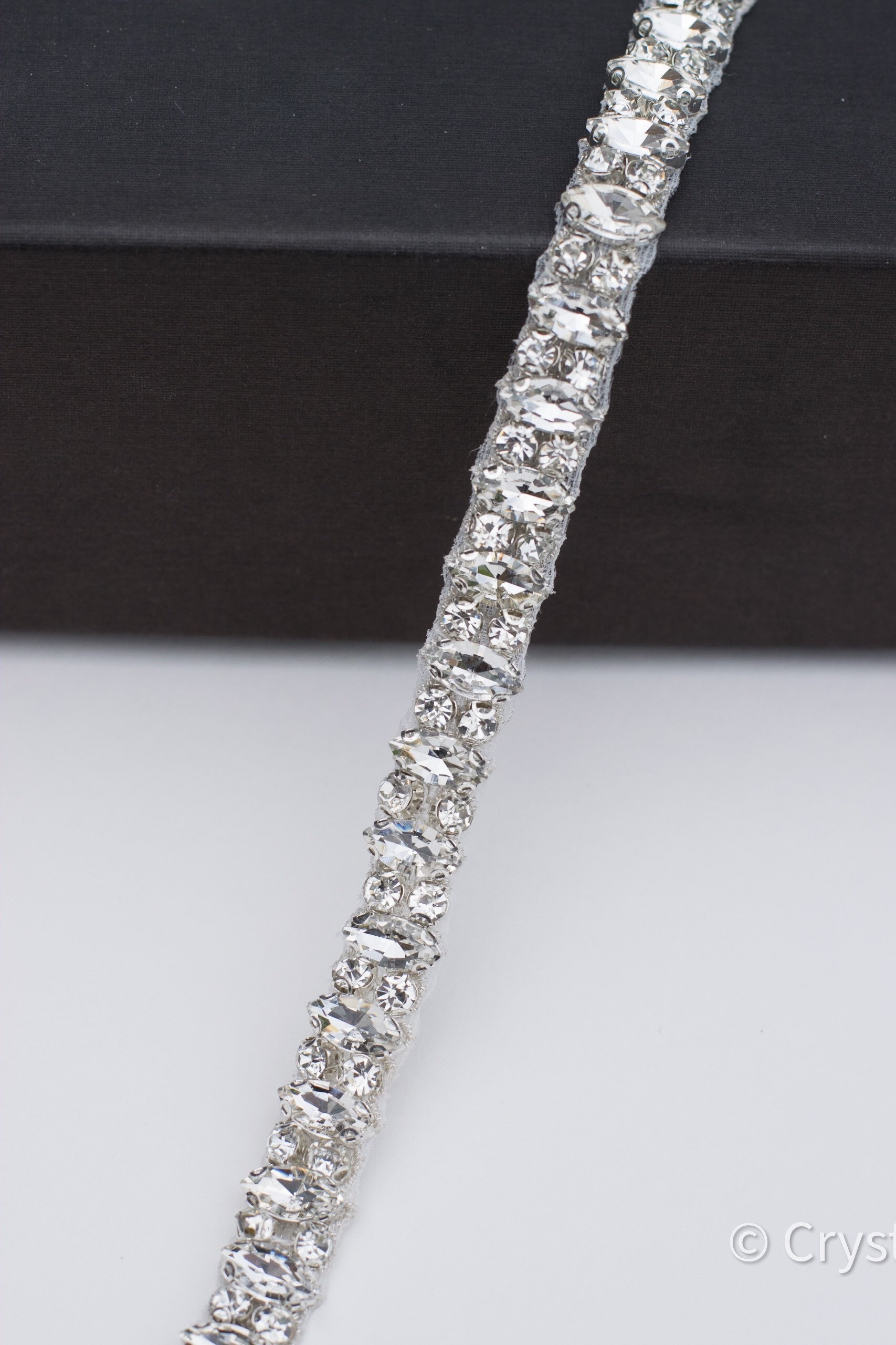 Rhinestone Trim Yard Crystal Wedding Trimming Fabric | Etsy