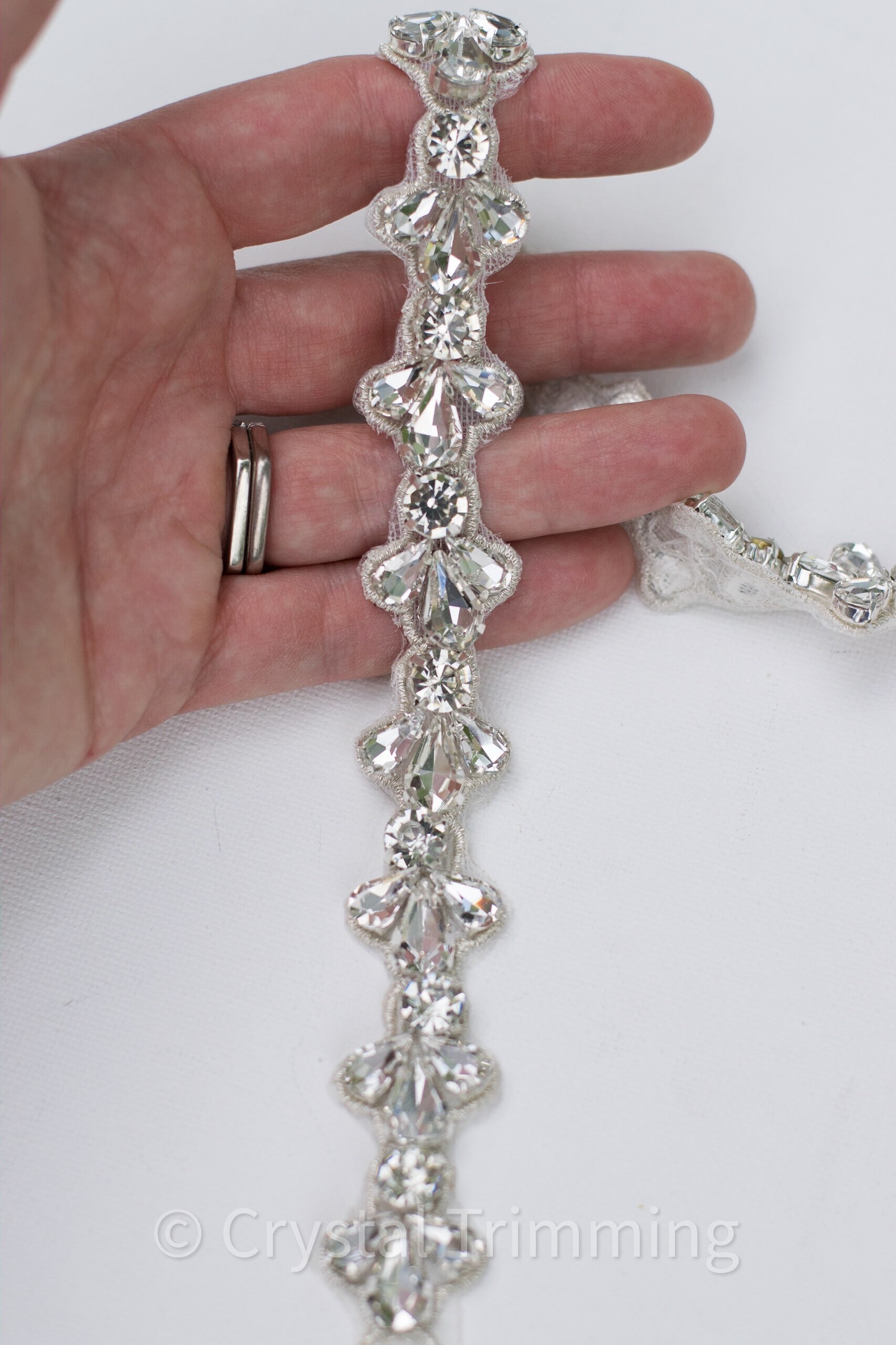 Crystal Rhinestone Trim by the Yard Leaf Vine Design | Etsy