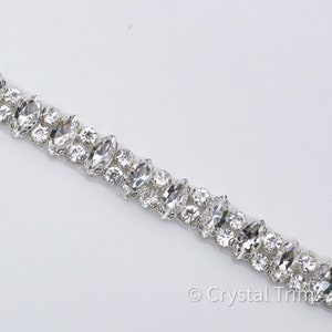 Rhinestone Trim Yard- Crystal Wedding Trimming Fabric- Rhinestone ...