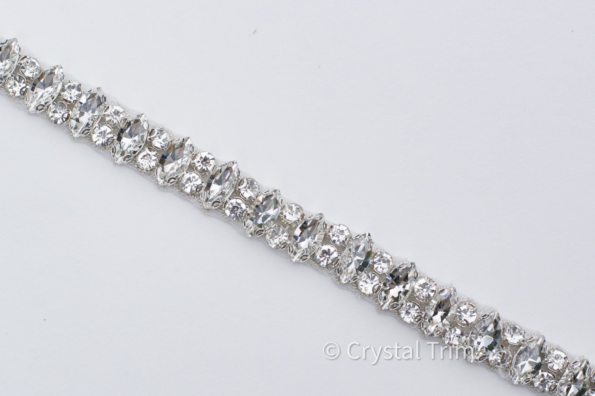 Rhinestone Trim Yard- Crystal Wedding Trimming Fabric- Rhinestone ...