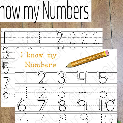 I Know My Numbers Kids Tracing Sheet Numbers Tracing Sheet | Etsy