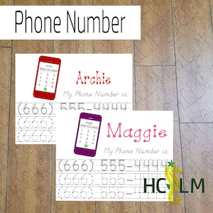 Phone Number Sheet, I Know My Phone Number, Phone Number Tracing Sheet ...
