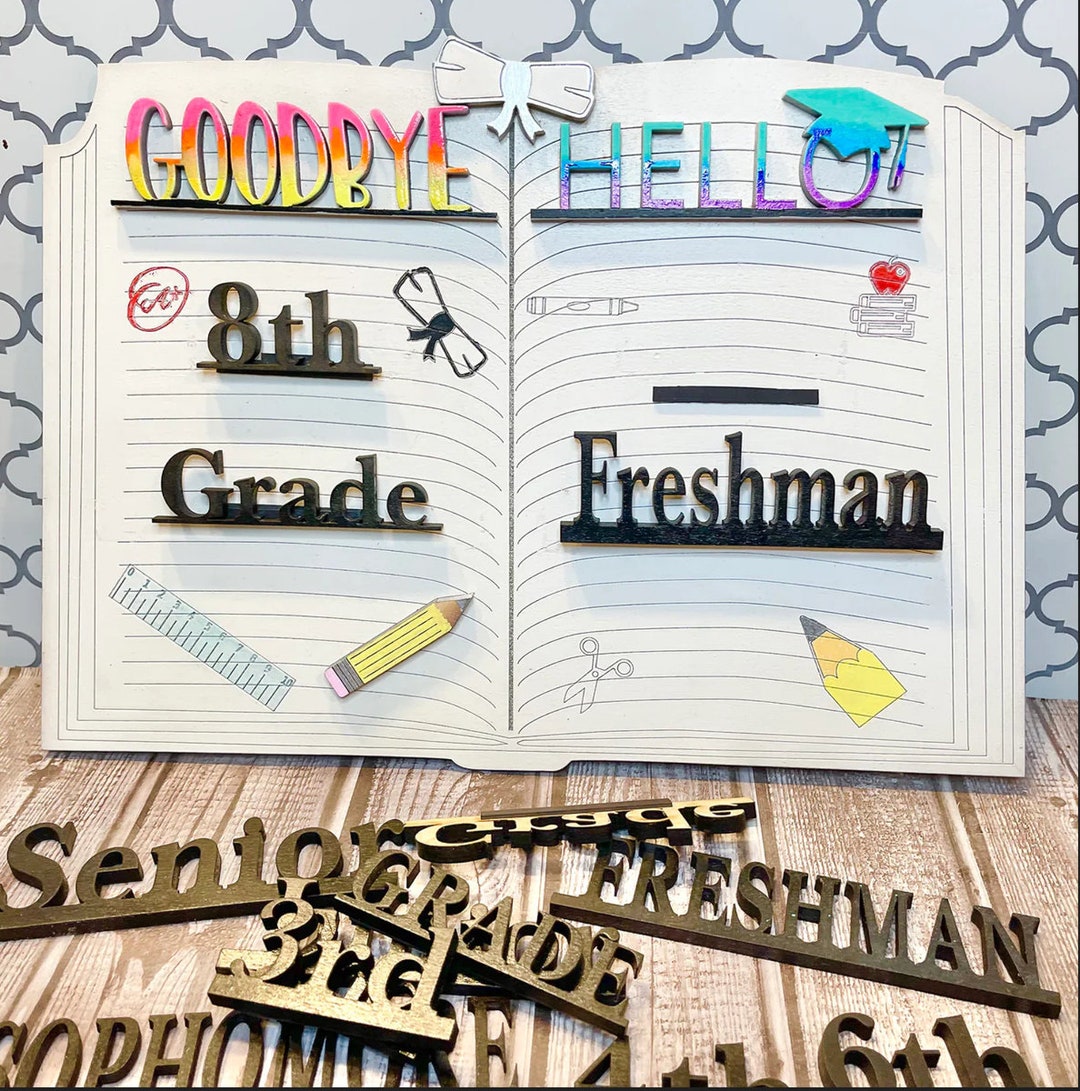 Interchangeable Book Themed Grade Passing Sign With Grades K-12 ...